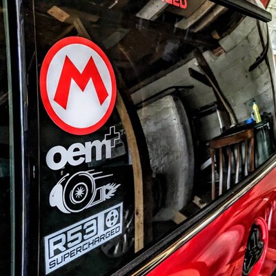 Mini Cooper S R53 Supercharged Pulley Car Vinyl Decal Sticker R53 Mini ...