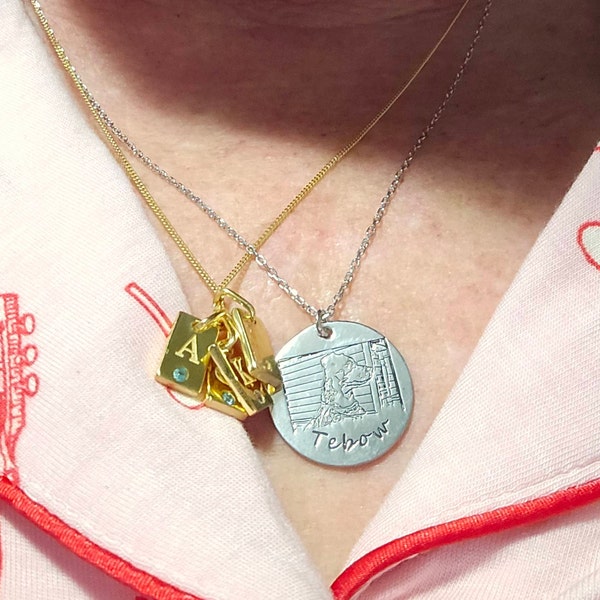 Name Necklace for Men, Multiple Name Necklace for Dad, Custom Nameplate ...