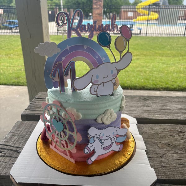 Cinnamon Roll Cake Topper - Kitty and Friends Birthday - Cinnamon Roll ...