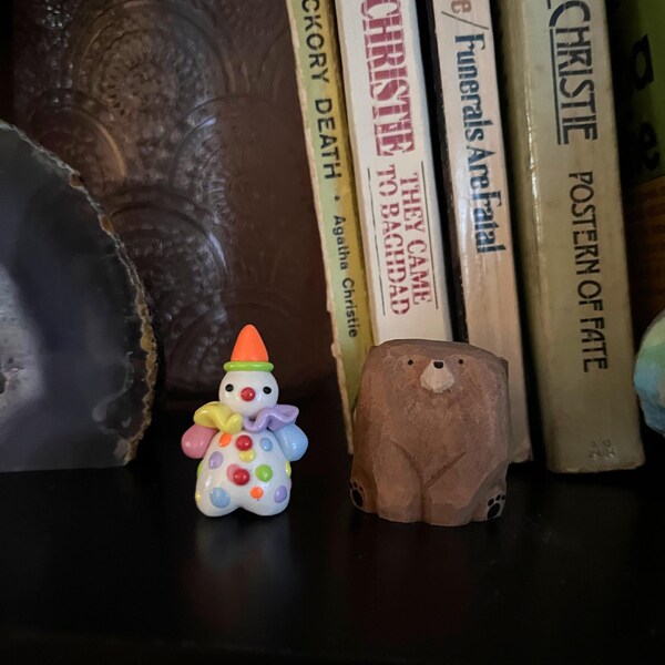 Rainbow Mini Clown Handmade Figurine - Etsy