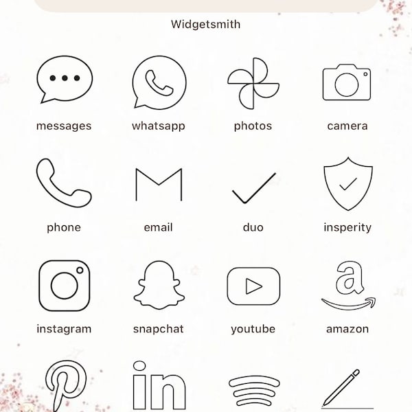 Transparent App Icons for Ios 17,18 & Ios 26, Minimalist App Icons ...