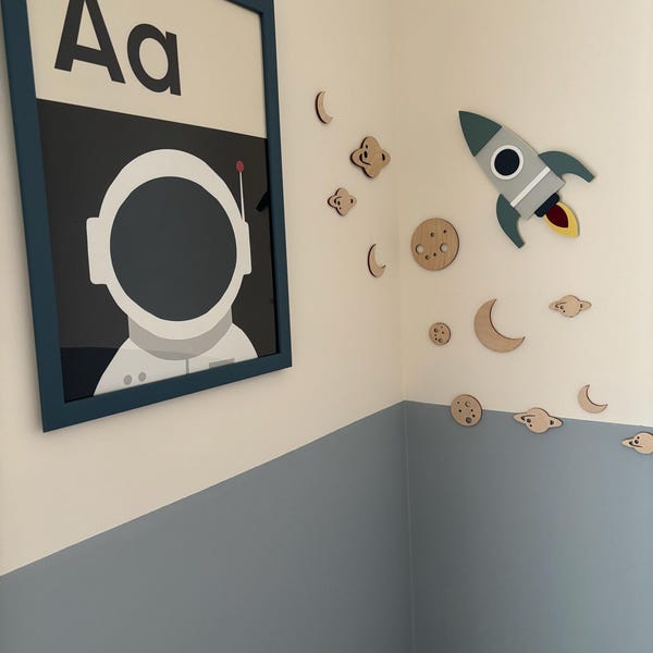 Rocket Wall Decoration, Space Bedroom Decor, Handmade Decor, Wall Decor ...