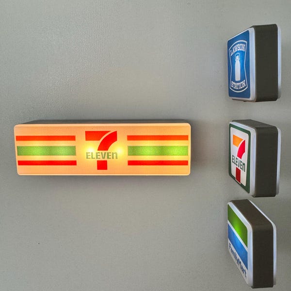 7-eleven LED Fridge Magnet – Glowing Konbini Refrigerator Light ...