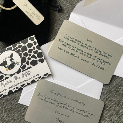 Personalised Wallet Card Your Own Wording Message Printed on Metal ...