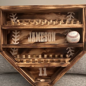 Rustic Baseball and Ring Display Holds 44 Rings/medals and - Etsy