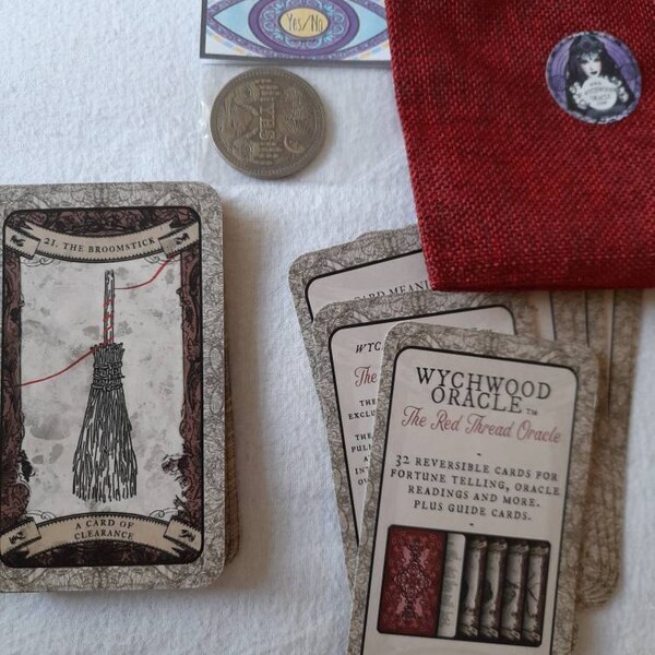 Red Thread Pocket Oracle Deck for Oracle, Tarot Work, Affirmations Etc ...