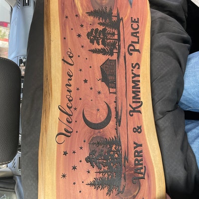 OUTDOOR Live Edge Cedar Wood Sign Custom Carved Sign Cabin - Etsy