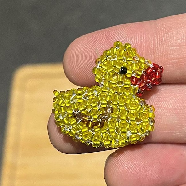 Pendant Duck | Seed Bead Beading Pattern RAW Right Angle Weave Beaded ...