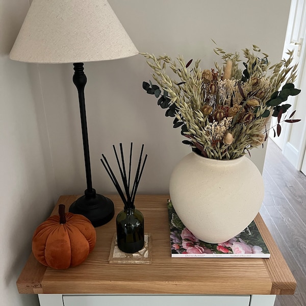 Autumn Dried Flower Bouquet UK, Burgundy & Green Eucalyptus, Rustic ...