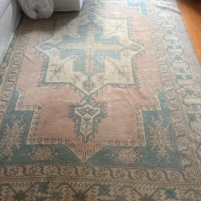 Vintage Turkish Area Rug, Handmade Wool Kilim Runner, Bohemian Tribal ...