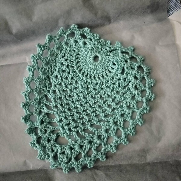 New Handmade Crocheted "eight Shells" Coaster/doily in Cardinal - This ...