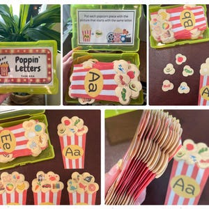 Popcorn Letter Match: Alphabet Task Box - Preschool Learning (digital ...