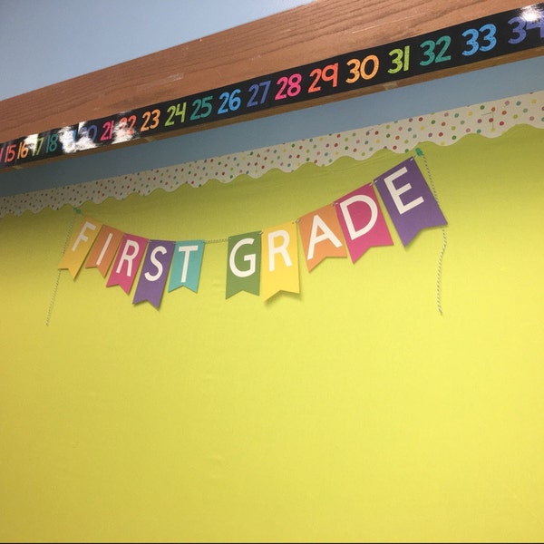 Rainbow Kindergarten Banner Garland / Photo Prop / Adjustable Hand Sewn ...