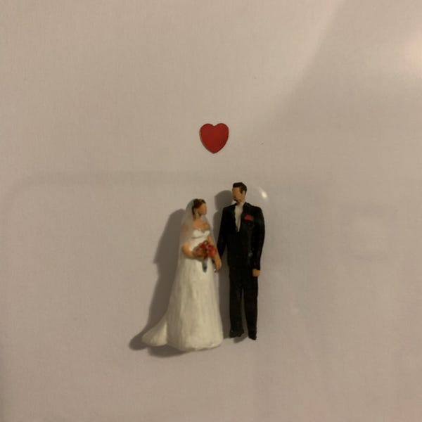 Personalised Miniature Figurine Bridal Couple Bride and Groom Wedding ...