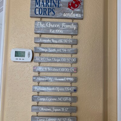 USMC Home is Where the Marine Corps Sends Us Military Duty Station Sign ...