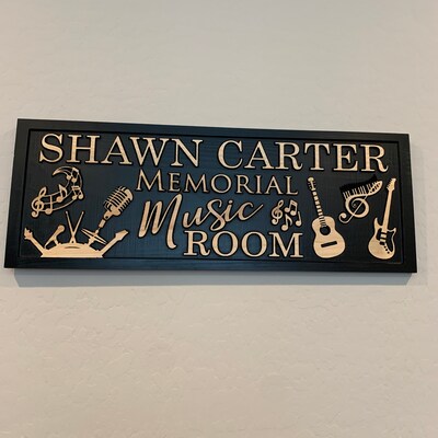 Custom Music Room Sign for Music Studio Fathers Day Gift for Dad Band ...
