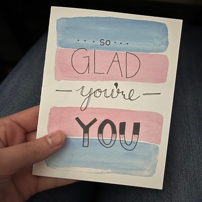 Cute Transgender Love Cards, Trans Pride Cards so Glad You're You Card ...