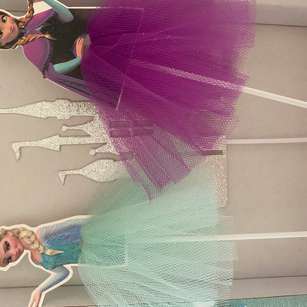 Frozen Cake Topper, Elsa Anna Cake Topper, Frozen Birthday Themed Cake ...