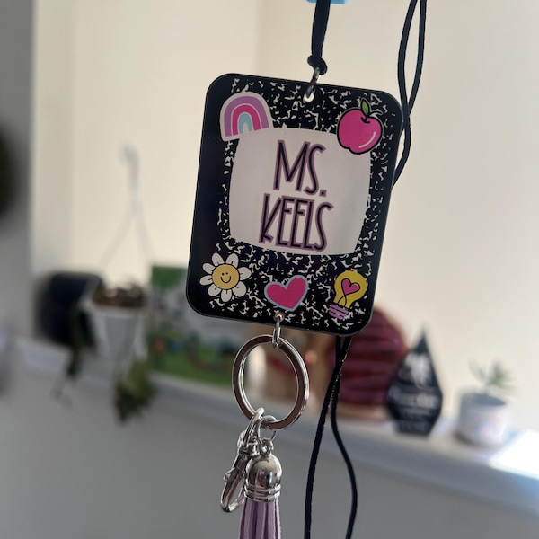 Teacher Subject Lanyard Personalized Lanyard for ID Badge Beaded ...