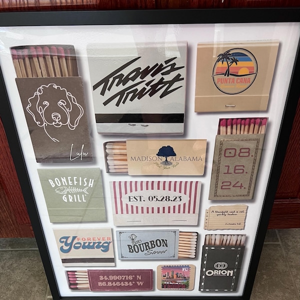 Matchbook Poster Template | Blue Matchbook Art | Blank DIY Matchbook ...