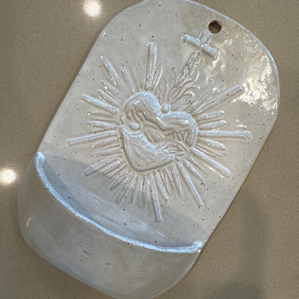 Handmade Sacred Heart Holy Water Font – Ceramic Catholic Decor - Etsy