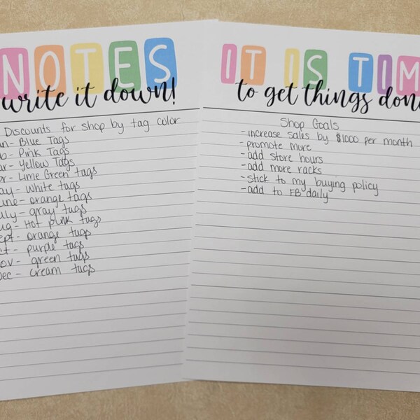 Rainbow Notes, Printable To-do List, Small Business Planner, Instant ...