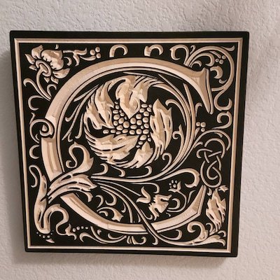 Engraved Letter C Times New Roman Font Wood Wall Art Wood - Etsy