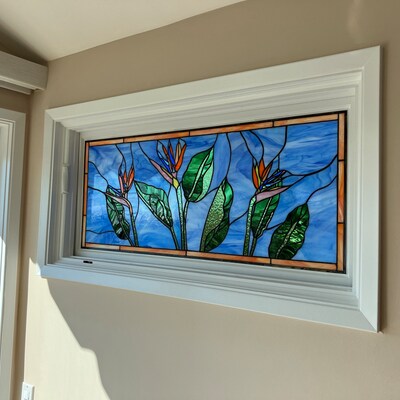 Stained Glass Window W-34 Cubism in Motion - Etsy