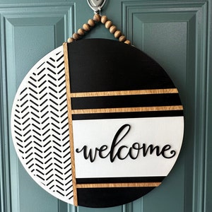 Welcome Scribble Door Sign Year Round Front Door Wreath - Etsy