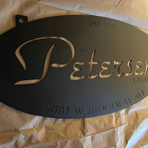 Oval METAL SIGN ,personalized Metal Sign, Personal Door Sign, Perfect ...