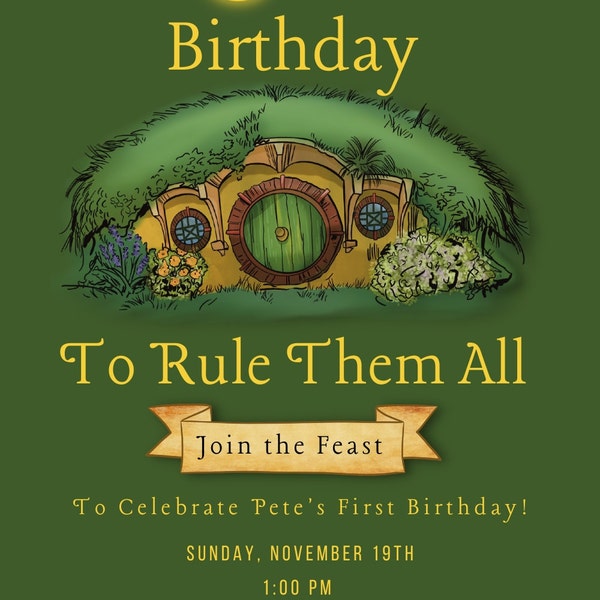 One Birthday to Rule Them All, LOTR, Birthday Thank You Tag, Hobbit Theme Birthday, Favor Tag ...