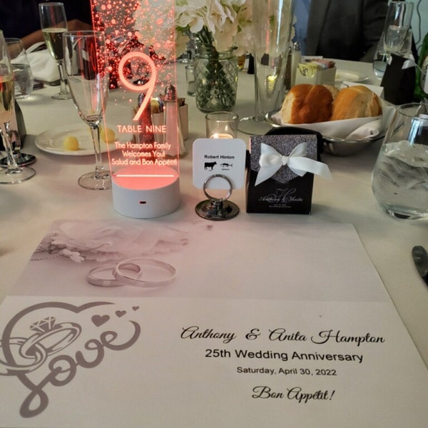 Engraved Acrylic LED Table Numbers: Custom Wedding Reception Decor - Etsy