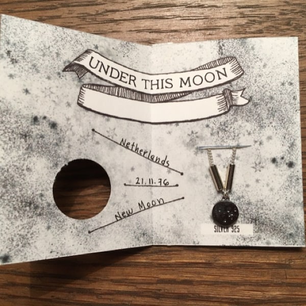 UNDER THIS MOON / Custom Moon Phase Silver Necklace, Anniversary Moon ...