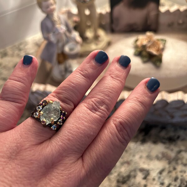Raw Bismuth Ring for Women, Rough Gemstone Statement Jewelry ...