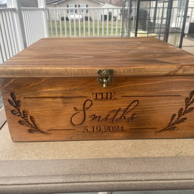 Large Rustic Keepsake Box Mens Personalized Keepsake Box Dads Travel ...