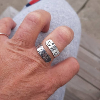 Llama Ring Wrap Twist Ring Silver Ring Llama Gift Alpaca Ring Llama ...