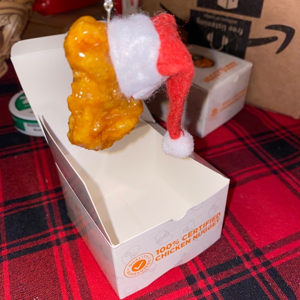 Real Chicken Nugget With Santa Hat Ornament (real Preserved Chicken ...