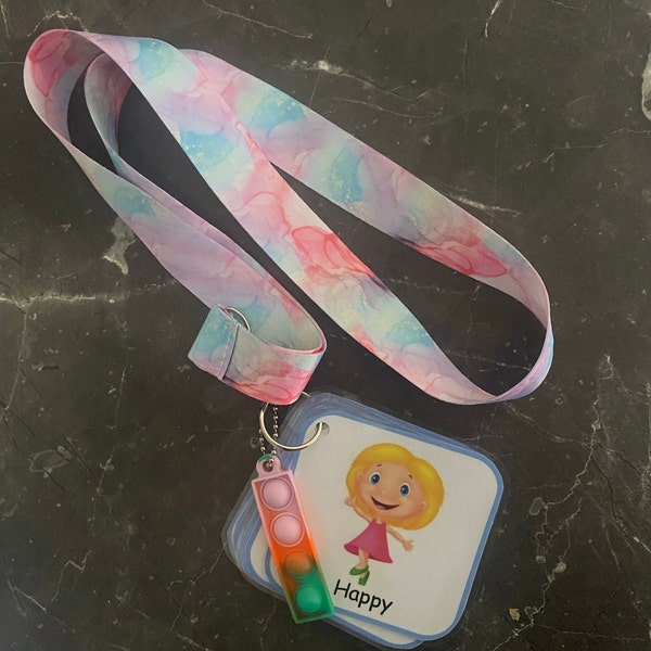 Basic Needs Communication Cards on Lanyard With Sensory Fidget - Etsy ...
