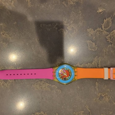 Vintage Swatch Watch 34mm Original Crazy Train With Cows GG194 Running ...