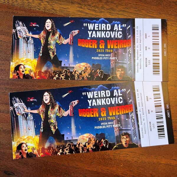 Physical Horizontal Ticket Custom Personalized Laminated Concert Ticket ...