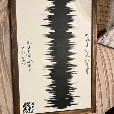 Sound Wave Sign With QR Code Voice Recording Art Custom Sound Wave Gift ...