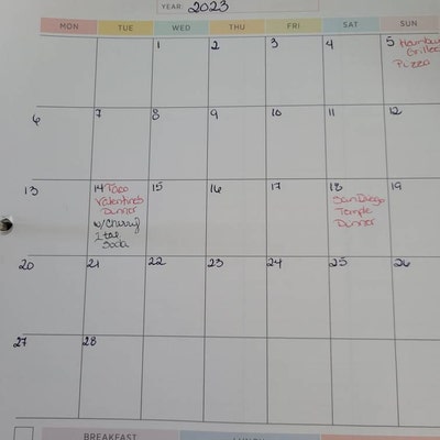 2022 2023 Monthly Planner Yearly Monthly Calendar Inserts - Etsy