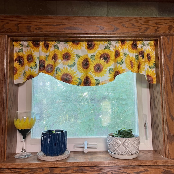 ROOSTER CHICKEN Kitchen Window Valance, Kitchen Window Curtains, Window ...