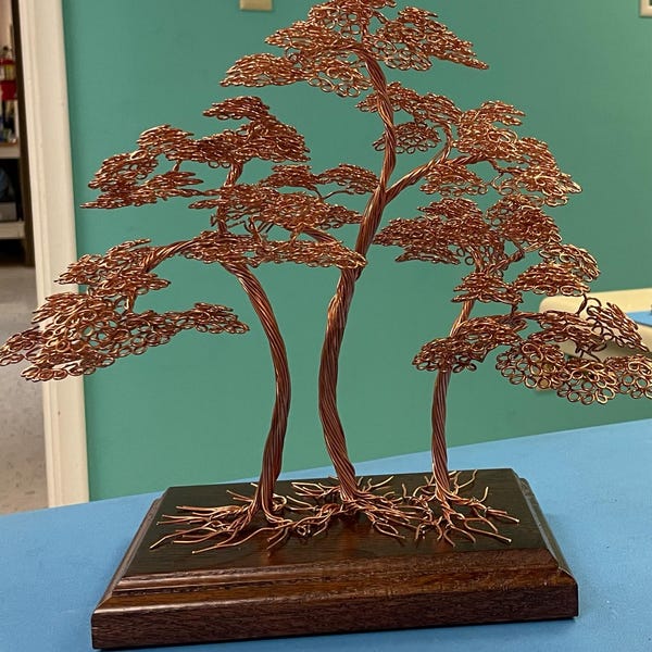 Mini Wire Bonsai Tree Made of Copper | Engraved Dedication | Luxury ...