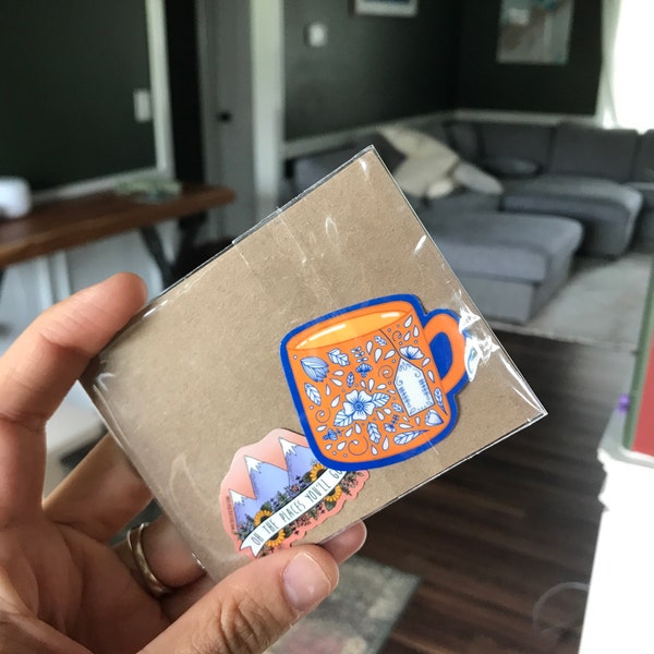Tea Cup Vinyl Sticker | Laptop Sticker | Stickers for Hydroflask ...