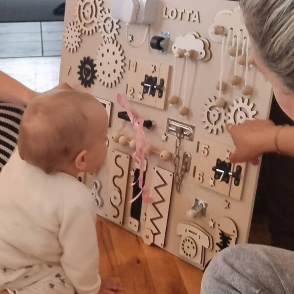 Toddler Busy Board, Activity Board, Gift, Montessori Board, 1st ...