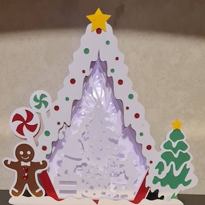 Pack 3 Gingerbread House Shadow Box SVG Light Box Candy House Christmas ...