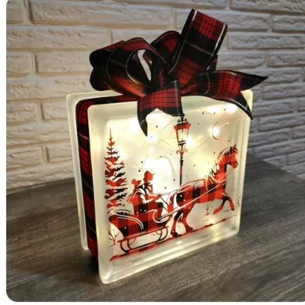 Rustic Glass Light up Block With Buck and Name Personalization Option ...