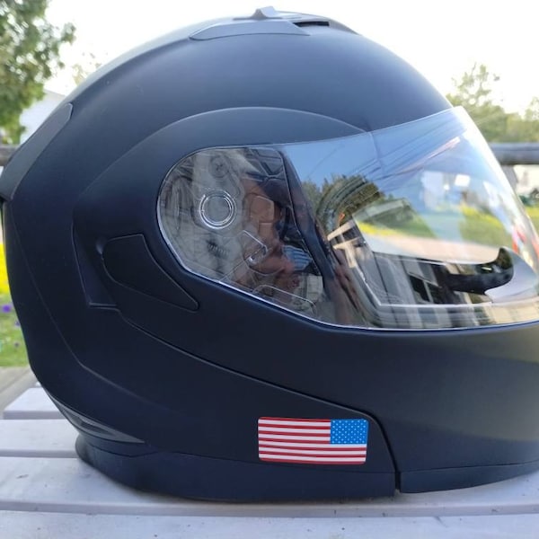 Pair - REFLECTIVE American Flag Hard Hat Stickers | Motorcycle Helmet ...