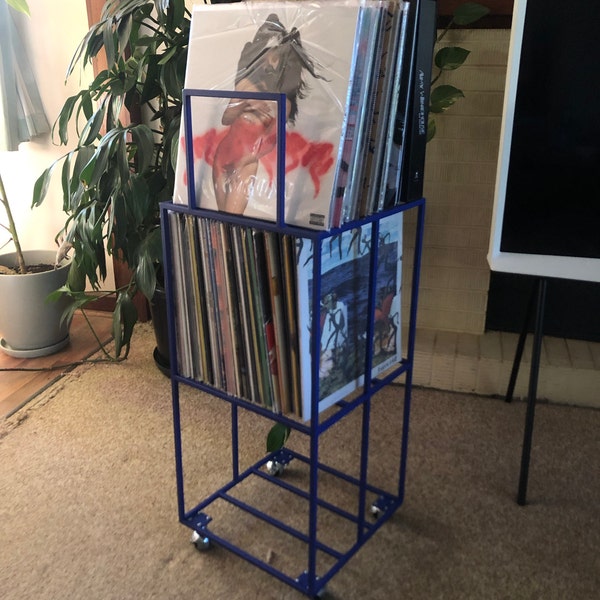 Vinyl Record Storage, Triple Deck LP Album Mobile Cart, Holds 180 - 360 ...